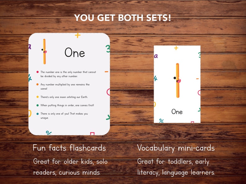 Numbers Flash Cards Set, 1-20 Counting Cards, Pre-school Cards ...