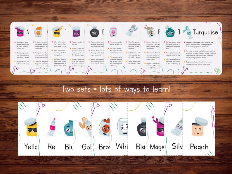 Colour Flashcards Set, Printable Learning Cards, Educational Kids ...