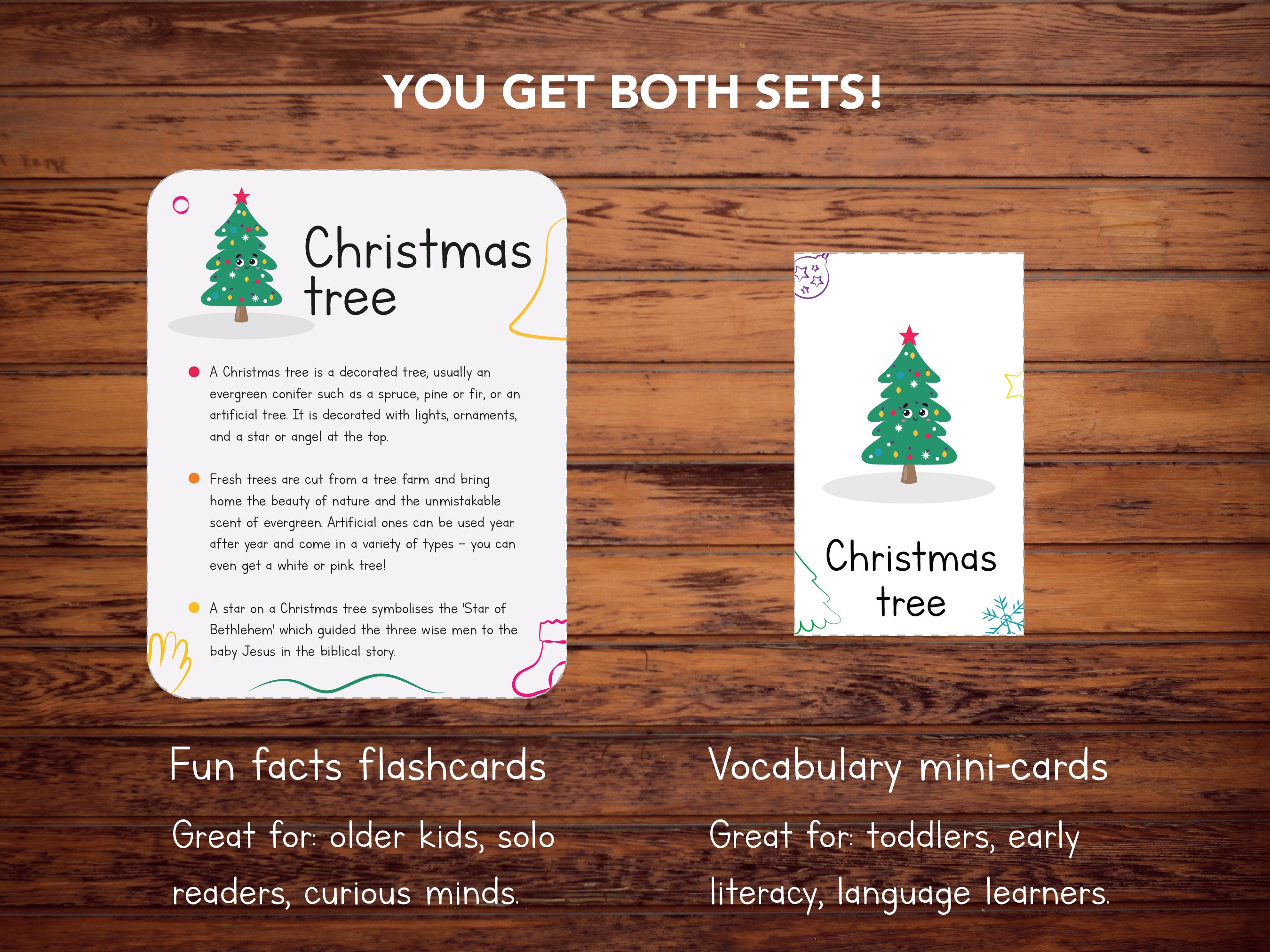 Christmas Flashcards Set, Printable Holiday Flashcards, Christmas Decor ...
