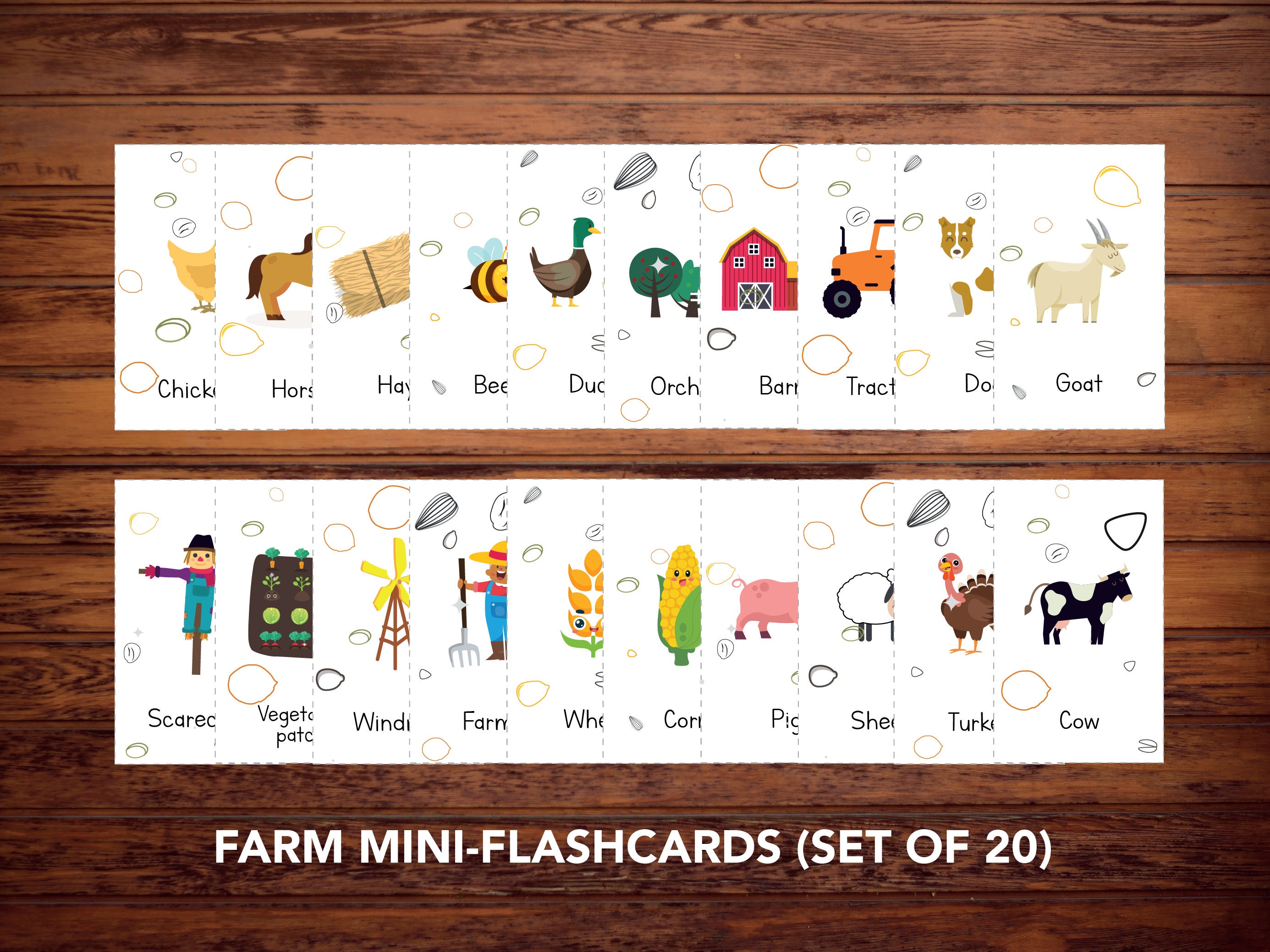 Farm Flashcard Set, Farm Animals, Nomenclature Cards, Flash Cards ...