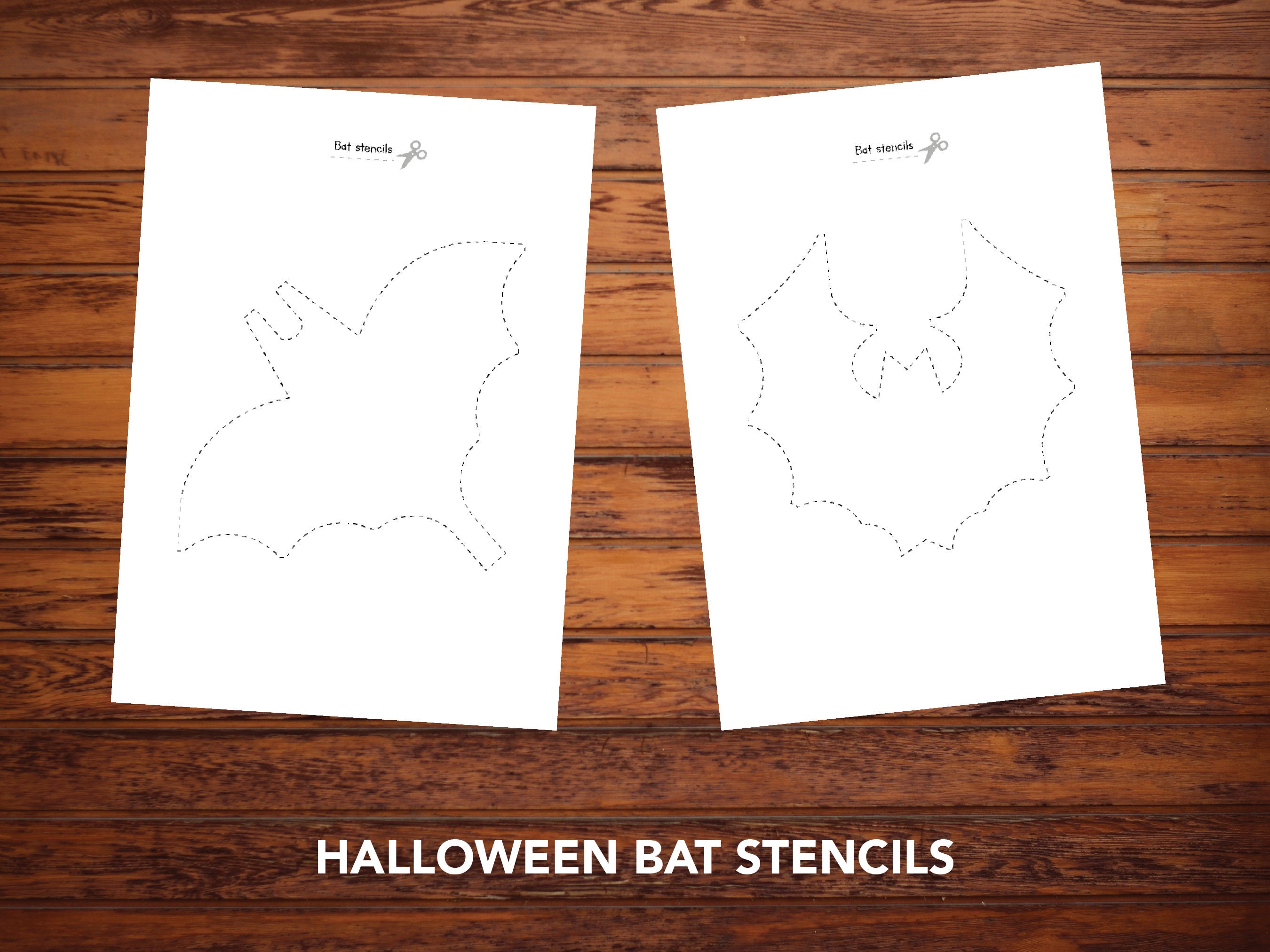 Printable Bat Stencils Set of 2 Educational Activity - Etsy