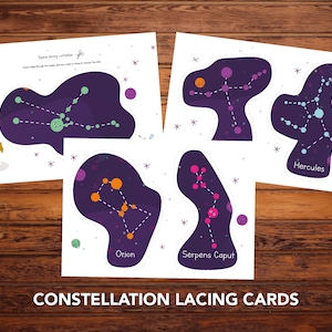 Constellation Lacing Cards, Space Lacing Cards, Solar System, Lacing ...