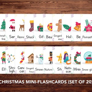 Christmas Flashcards Set, Printable Holiday Flashcards, Christmas Decor ...