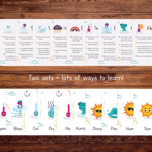 Weather Flashcard Set Climate Nomenclature Cards Flash - Etsy