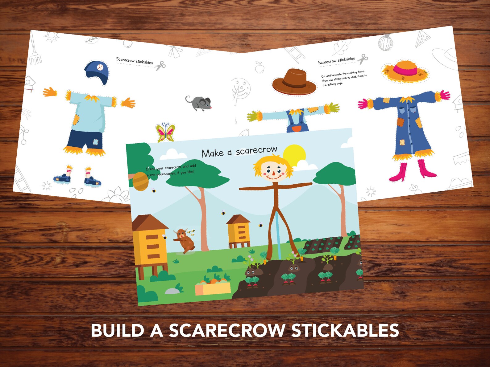 Build a Scarecrow Craft, Printable Activity for Kids, Thanksgiving ...