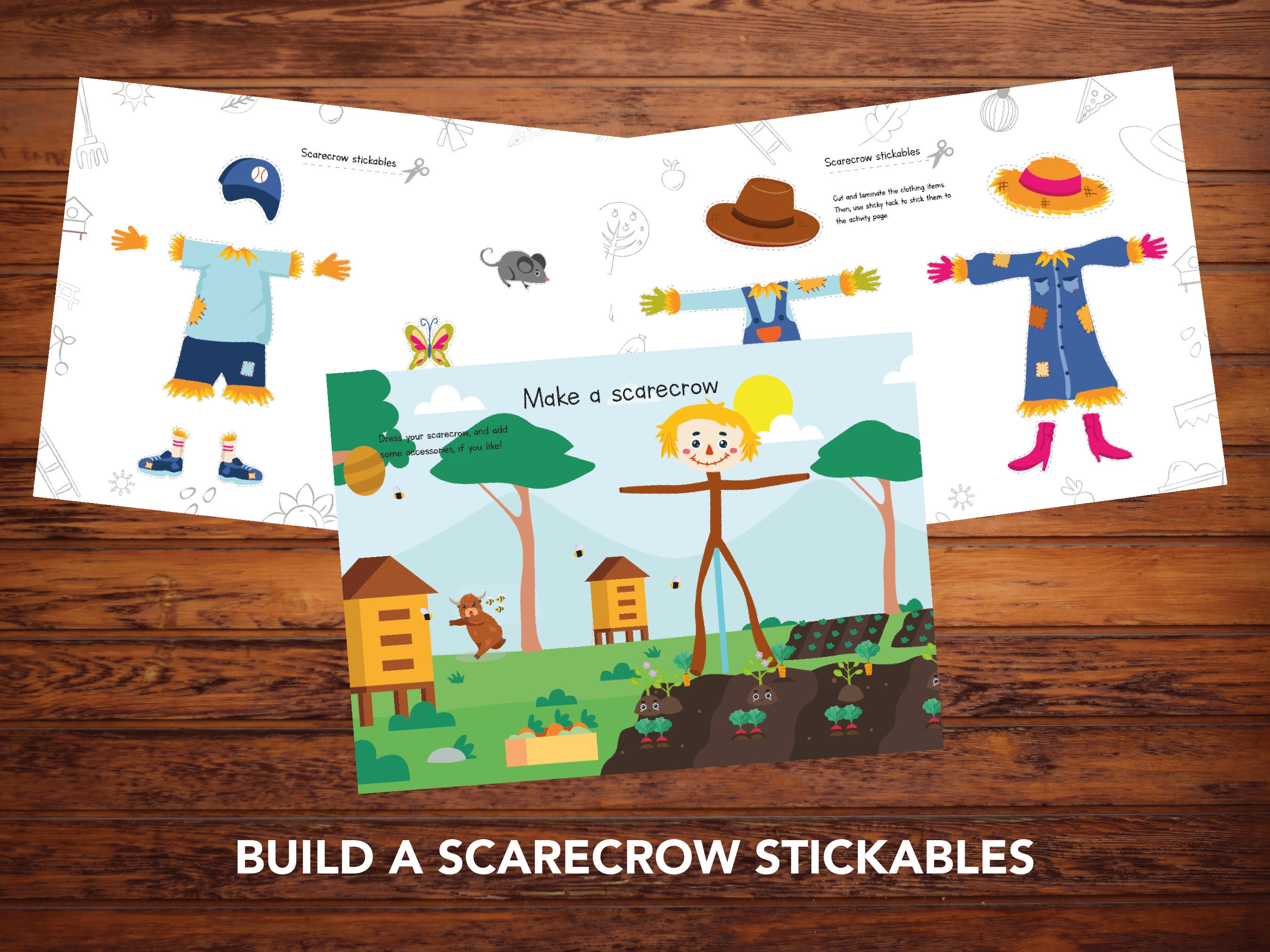 Build a Scarecrow Craft, Printable Activity for Kids, Thanksgiving ...