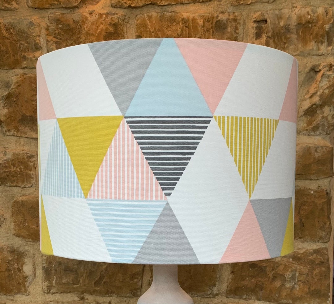 Geometric Pastel Triangle Lampshade. Handmade 20cm 25cm 30cm 35cm 40cm ...