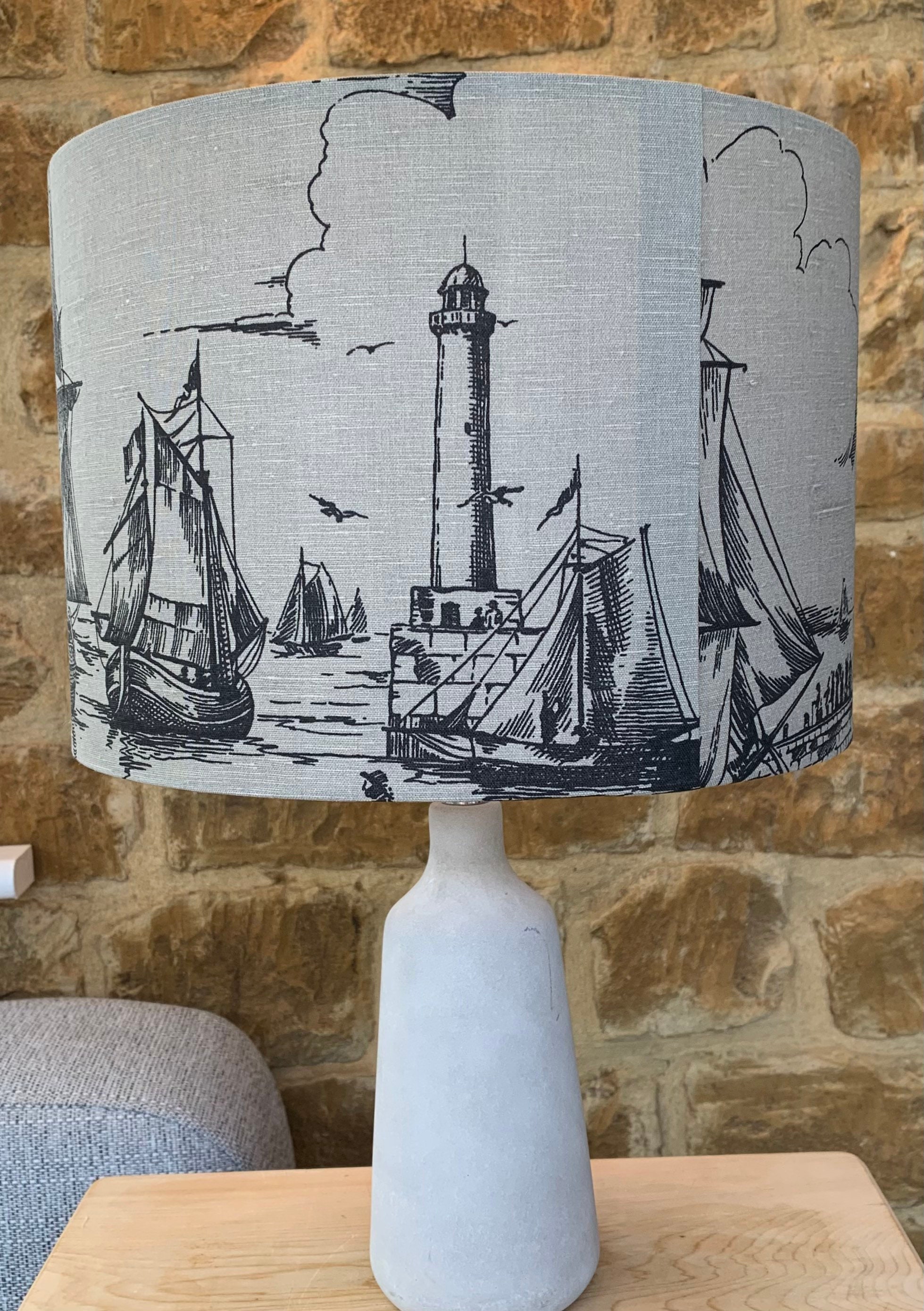 Sailing Ship Nautical Historical Sea Print Lampshade. Handmade 30cm ...