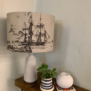 Sailing Ship Nautical Historical Sea Print Lampshade. Handmade 30cm ...