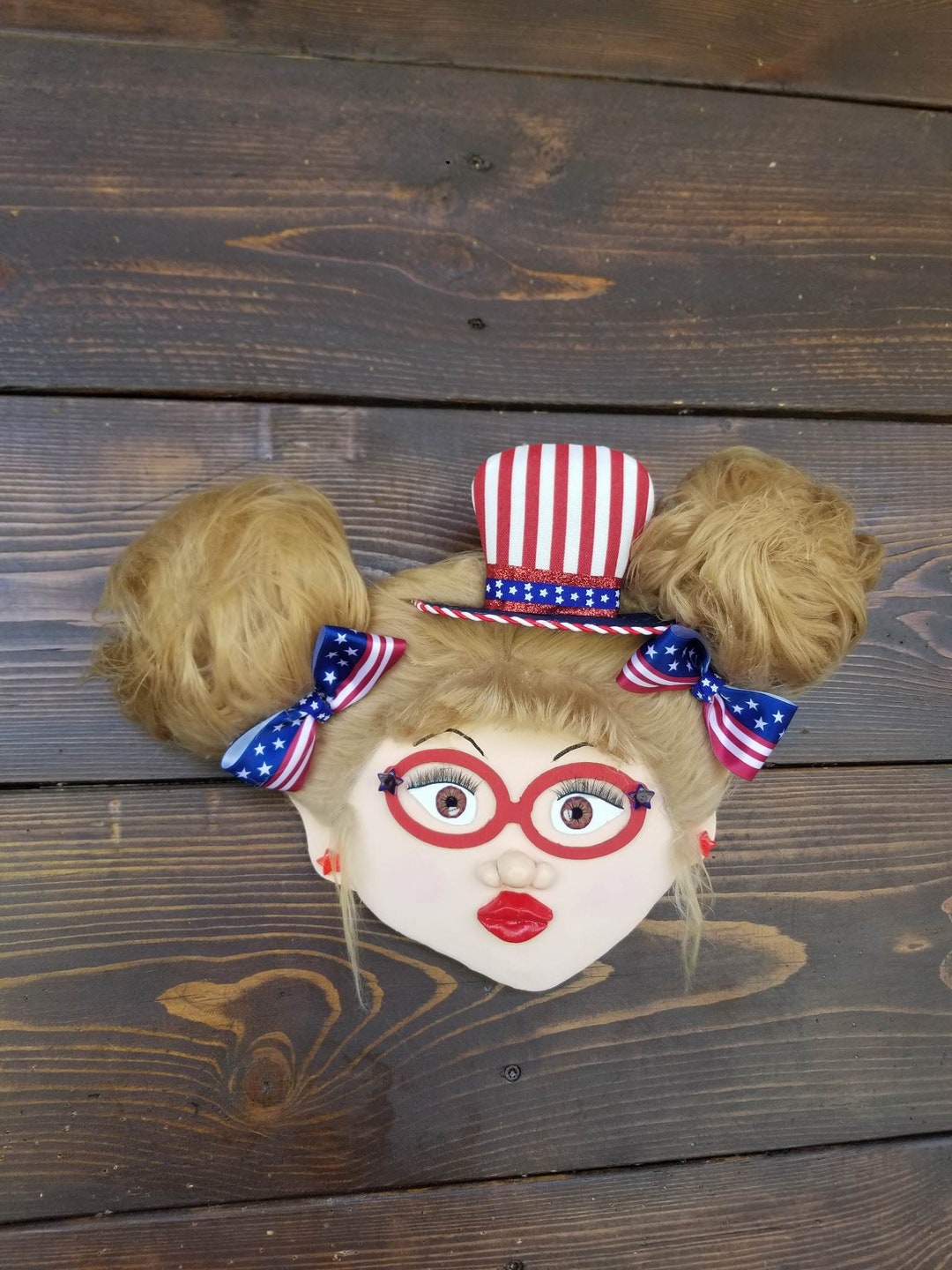 Lil Ms. Fortune USA Wreath Attachment, Independence Day, July 4th, Red ...