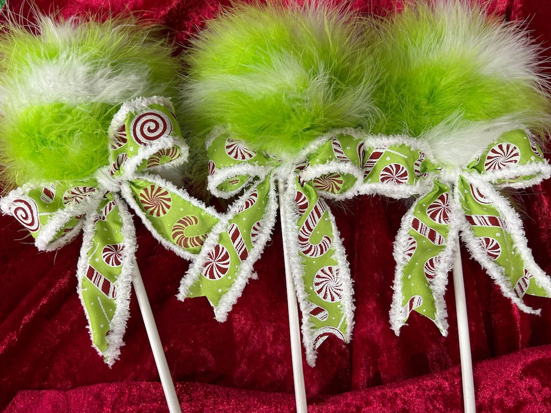 Lime Green or Pink Furry Christmas Sprays, Lime Green Christmas ...
