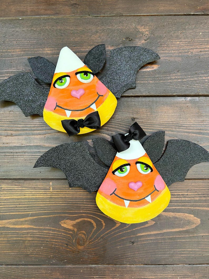 Sweet Tooth Wreath Attachment, Halloween Whimsical Decor, Bat Wreath ...