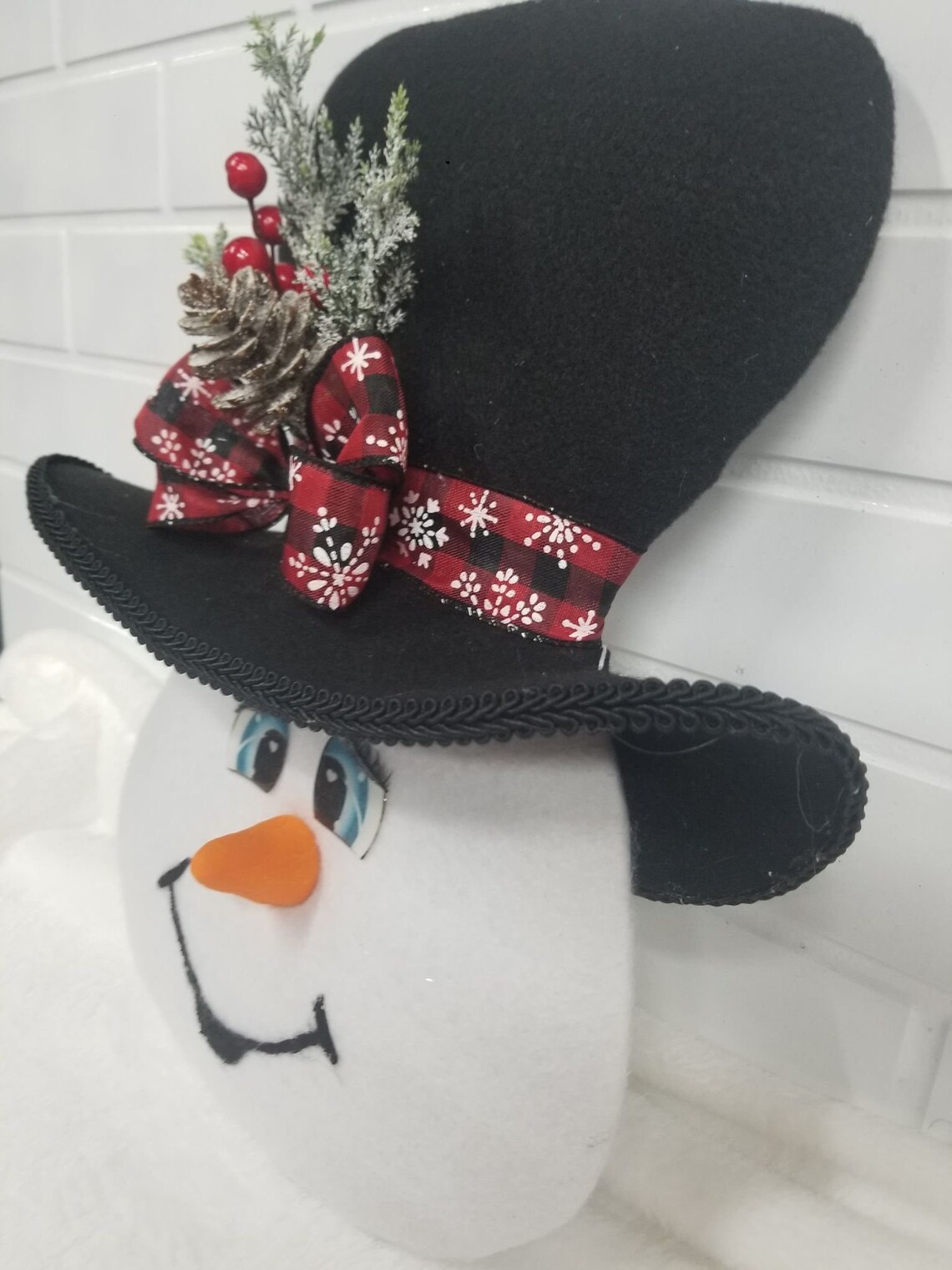 Snowman, Christmas Wreath Attachment, Winter Wreath Attachment - Etsy