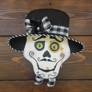 Skeleton Wreath Attachment, Halloween Wreath Attachment , Mr Bones ...