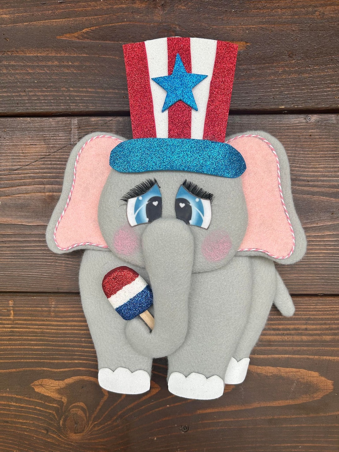 Patriotic Elephant Wreath Attachment, Patriotic Decor, Fourth of July ...