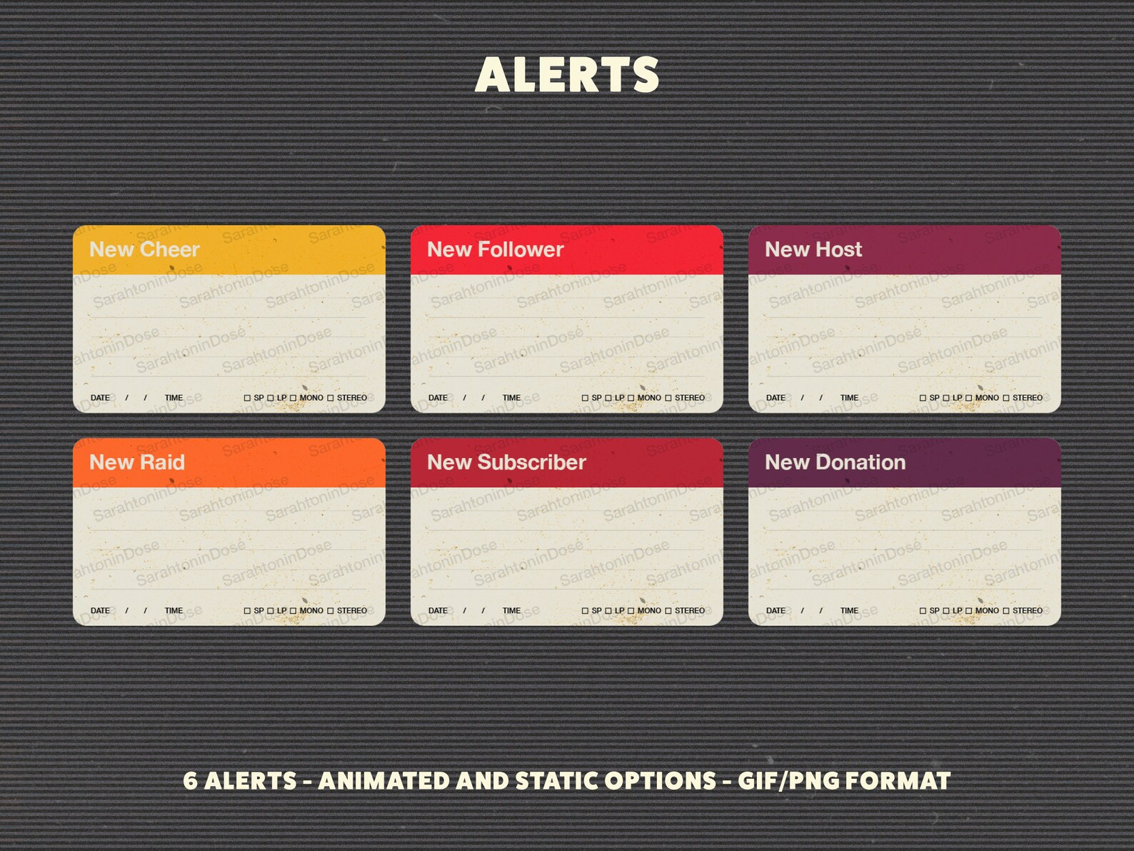 Classic Retro 80s VHS Twitch Stream Pack / ANIMATED Alerts and - Etsy