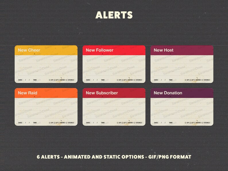 Classic Retro 80s VHS Twitch Stream Pack / ANIMATED Alerts and - Etsy