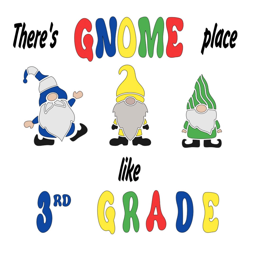 GNOME SVG- There's GNOME Place Like 3rd Grade - Etsy