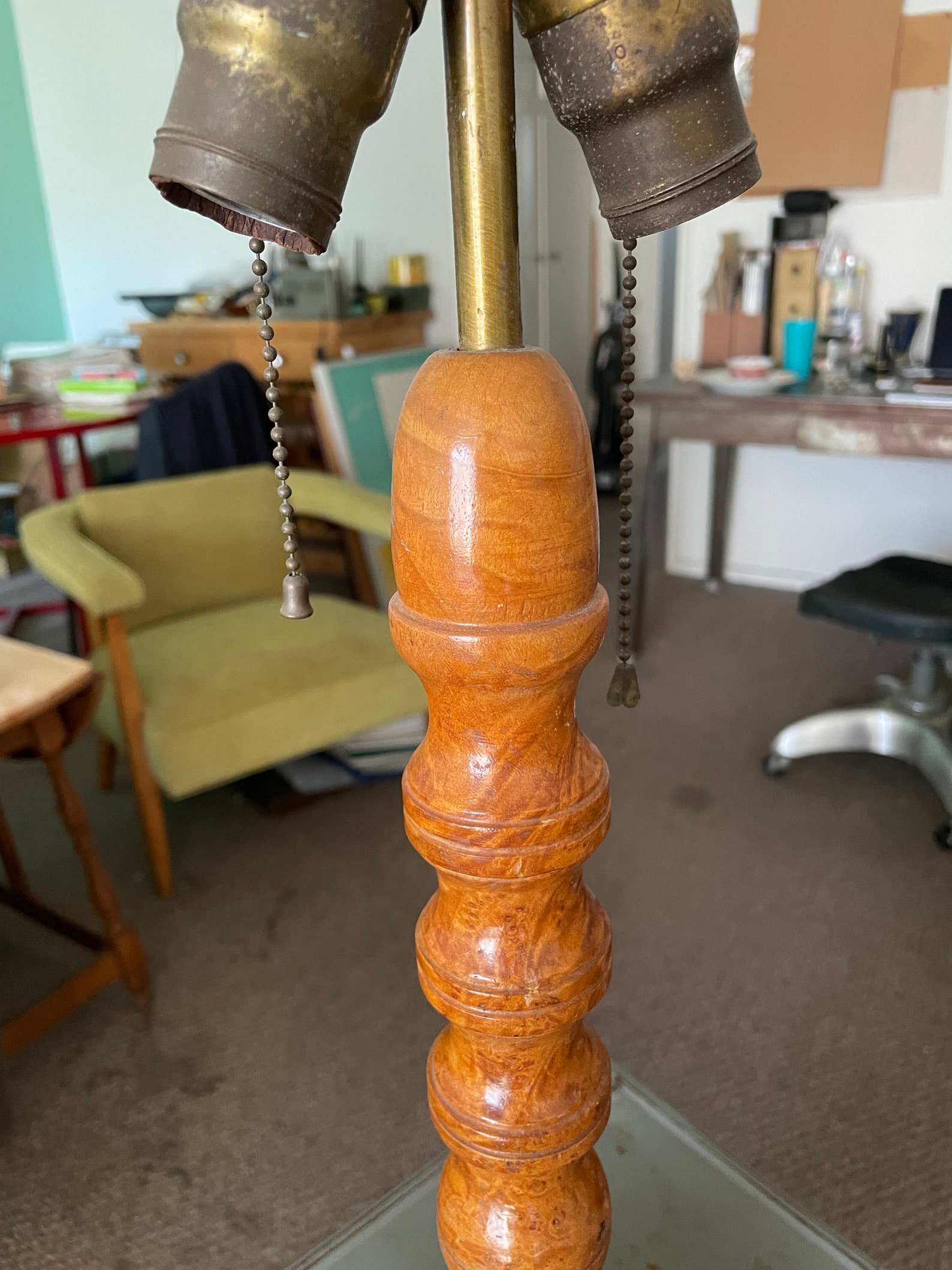 Wood Carved Lamp - Etsy
