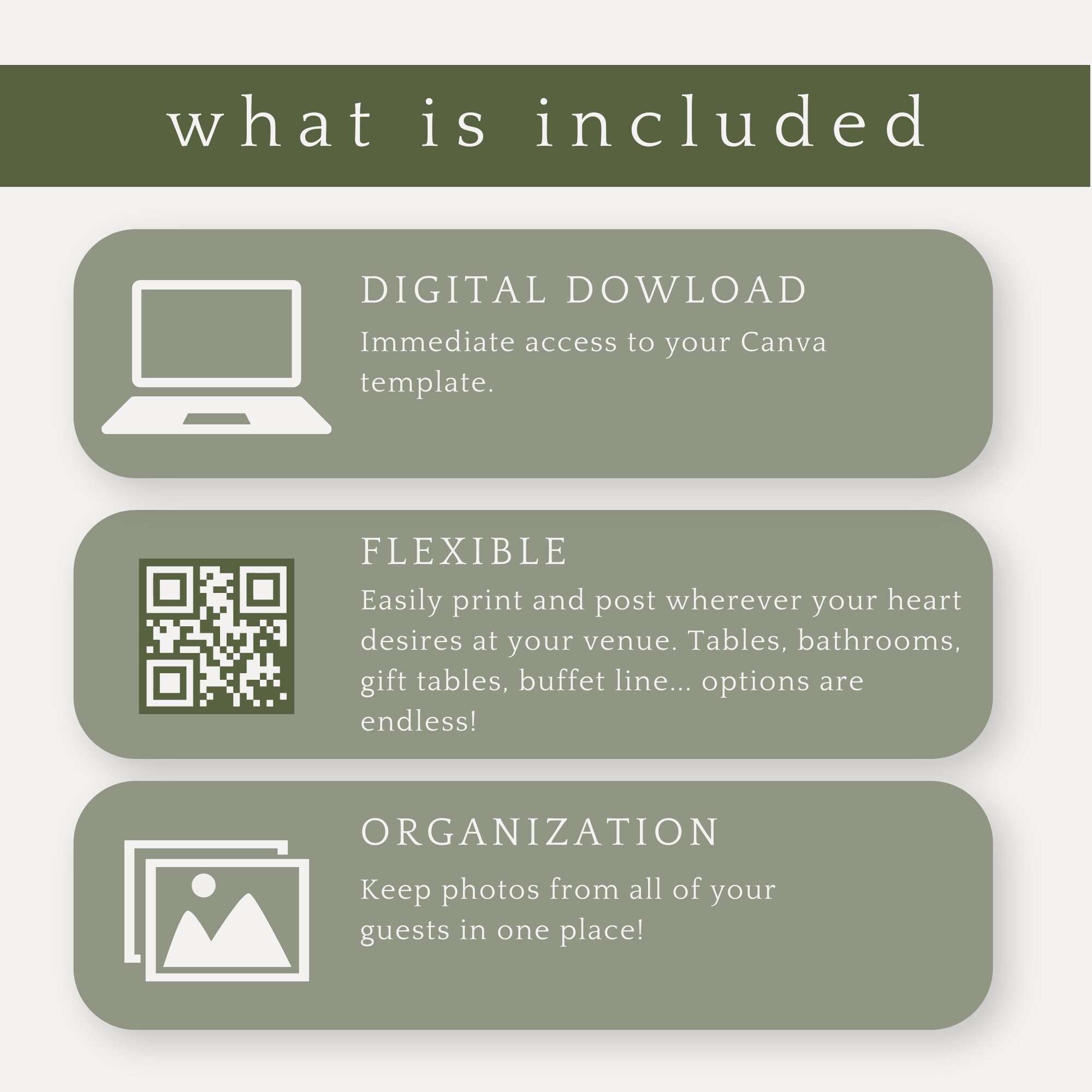 Digital Wedding Photo Album QR Code - Canva Template - Etsy