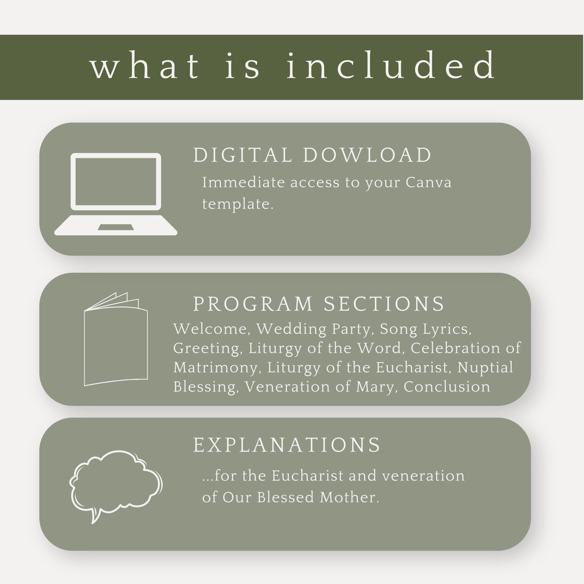 Catholic Wedding Mass Program Template: Full Nuptial Booklet (digital ...