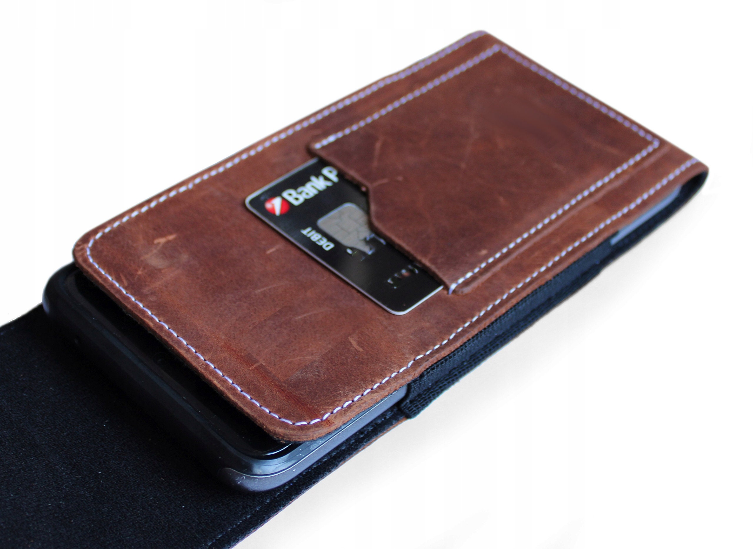 GENUINE LEATHER Vertical Hip Belt Bag for Samsung Galaxy A12 A13 A22 4G ...
