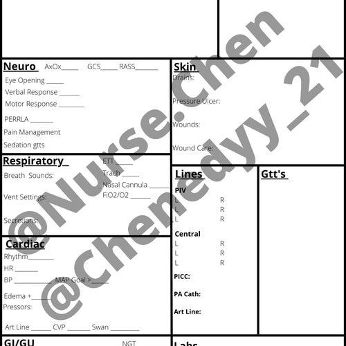 The BEST ICU Report Sheet - Etsy