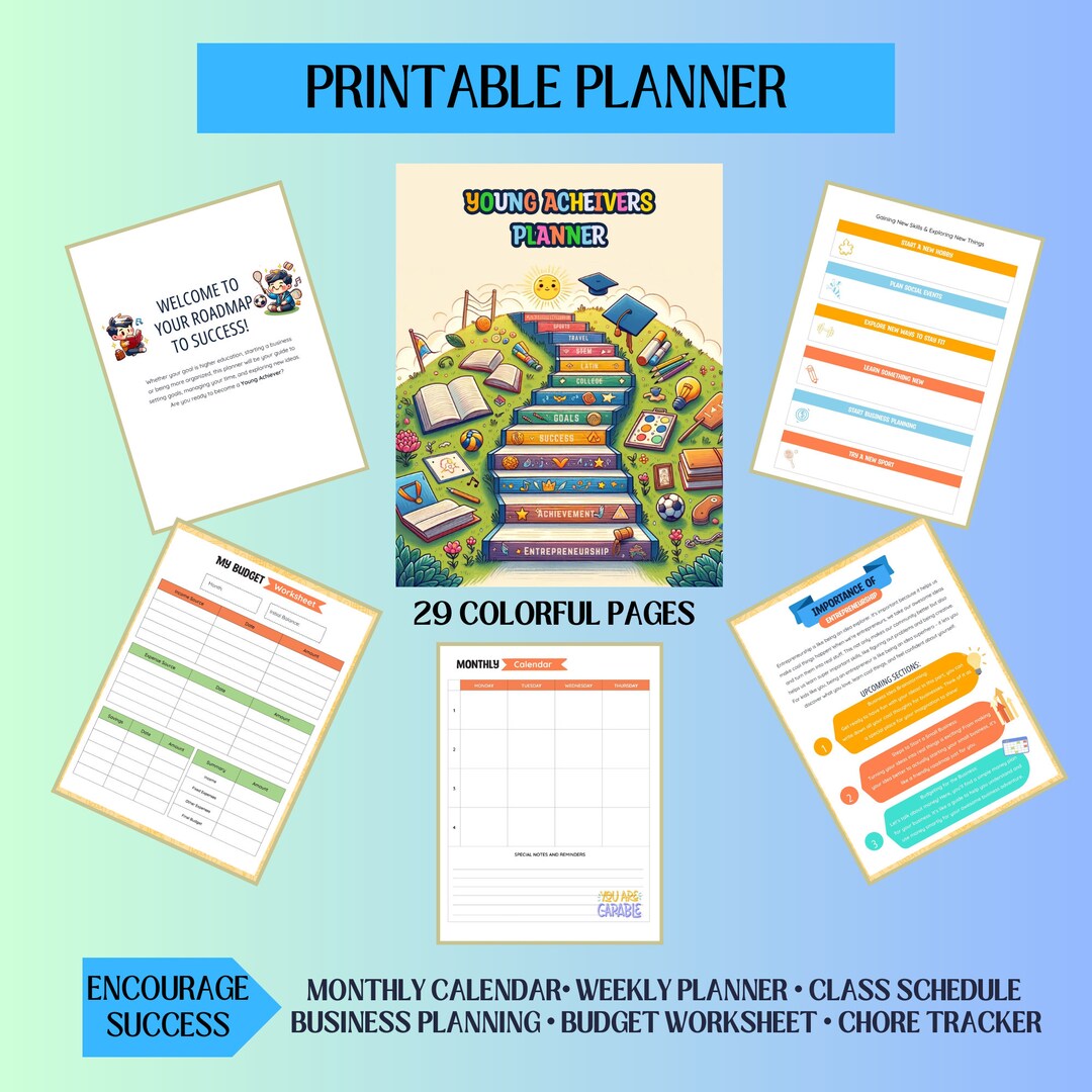 Printable STEM Planner Young Achievers STEM | Calendar for Kidpreneurs ...
