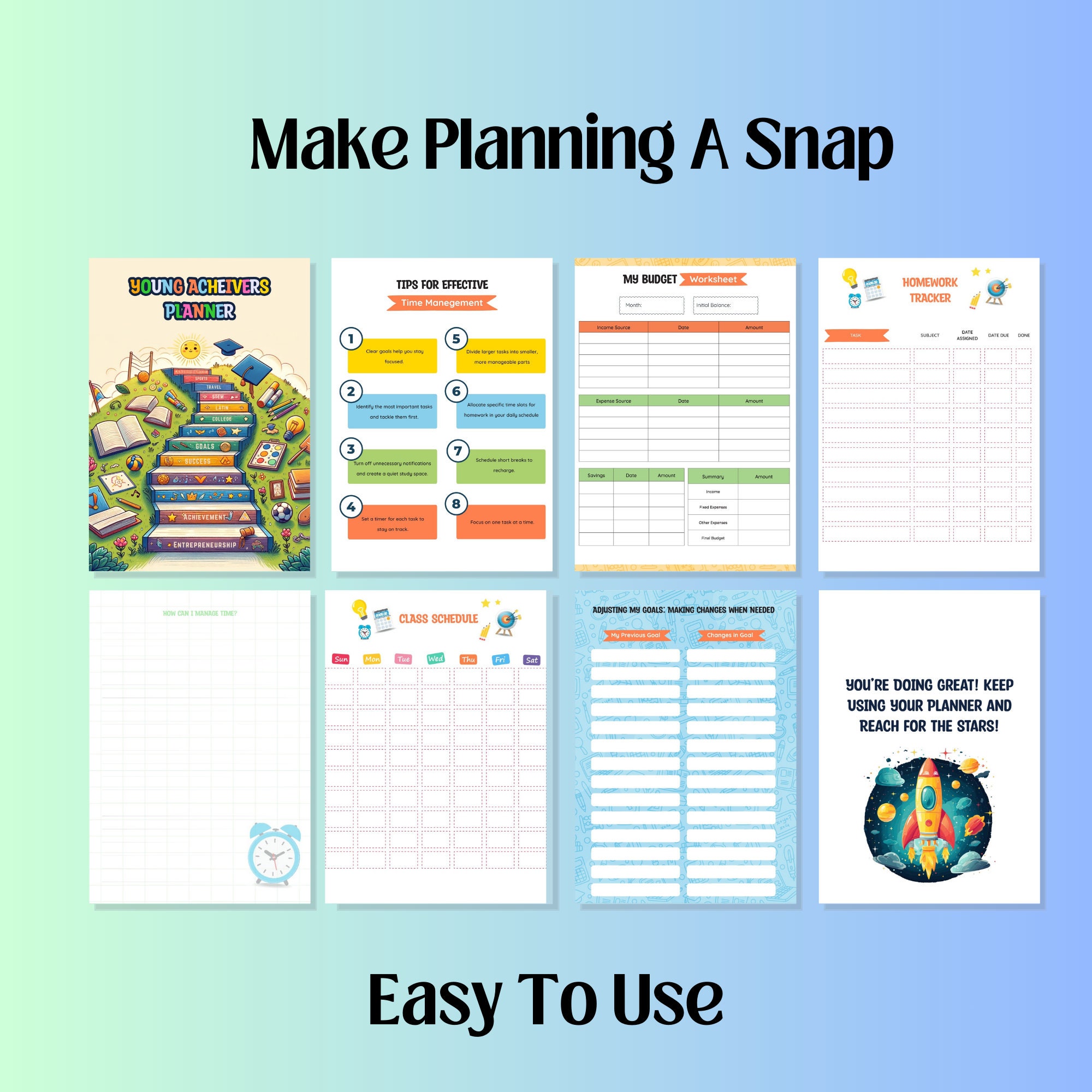 Editable TEXT Fields Digital Planner Young Achievers STEM |calendar for ...