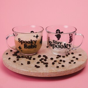 Halloween 'spooky Babe' Glass 18 Oz Mug, 'stay Spooky' Hot Drink Coffee ...