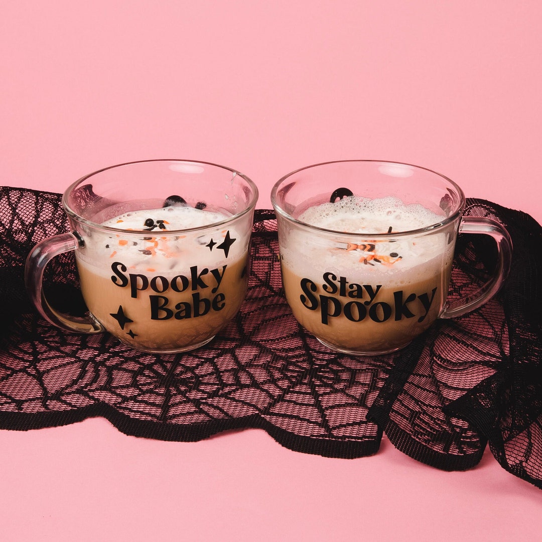 Halloween 'spooky Babe' Glass 18 Oz Mug, 'stay Spooky' Hot Drink Coffee ...