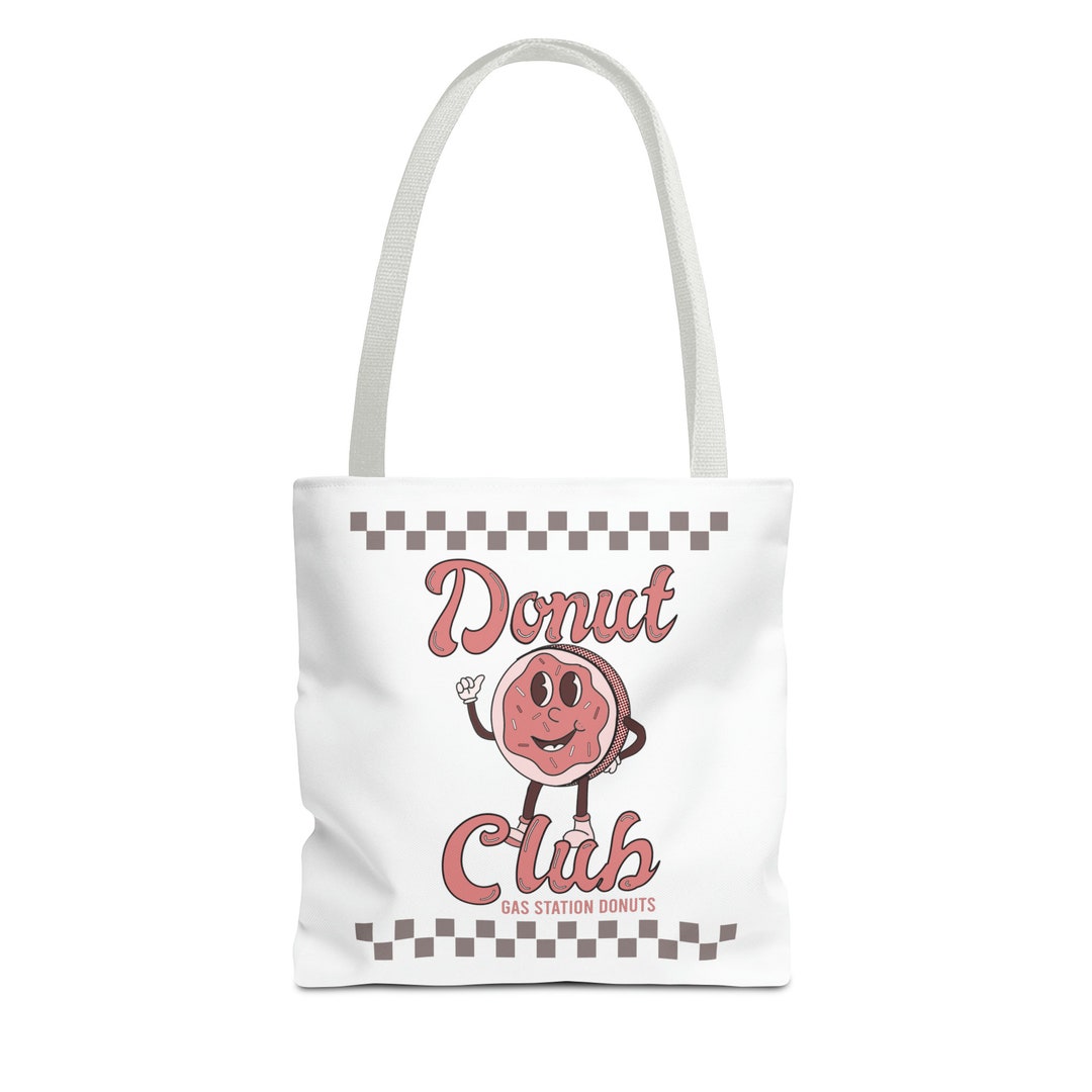 Donut Club Checkered Tote Bag Donut Lover Gift Donut Club Member Bag ...