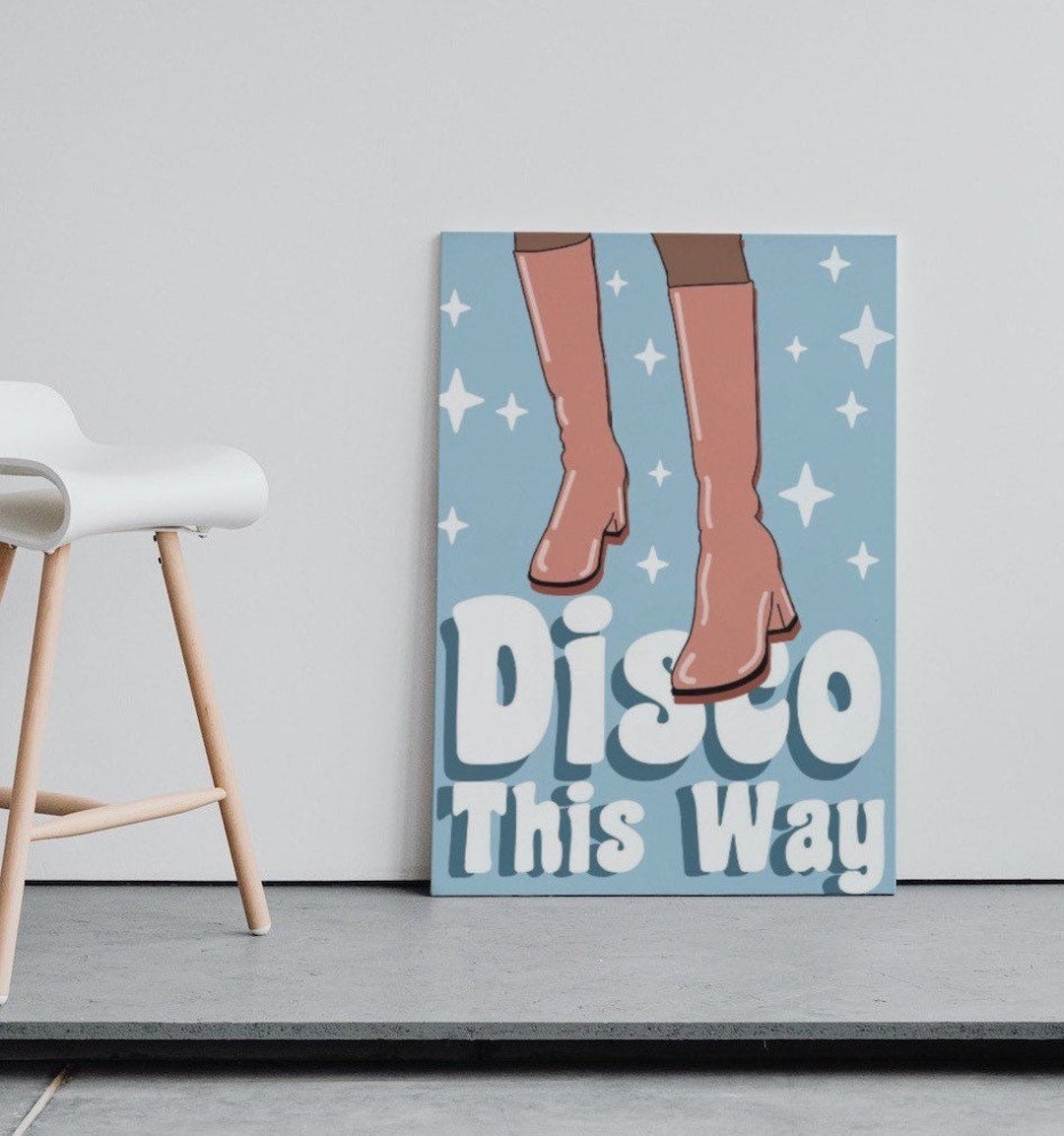 Groovy 'disco This Way' Art Print, Go-go Boots Disco Printable Art, 70s ...