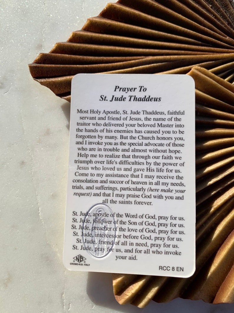 St. Jude Thaddeus Prayer Card / Prayer Card /wallet Size Prayer Card - Etsy