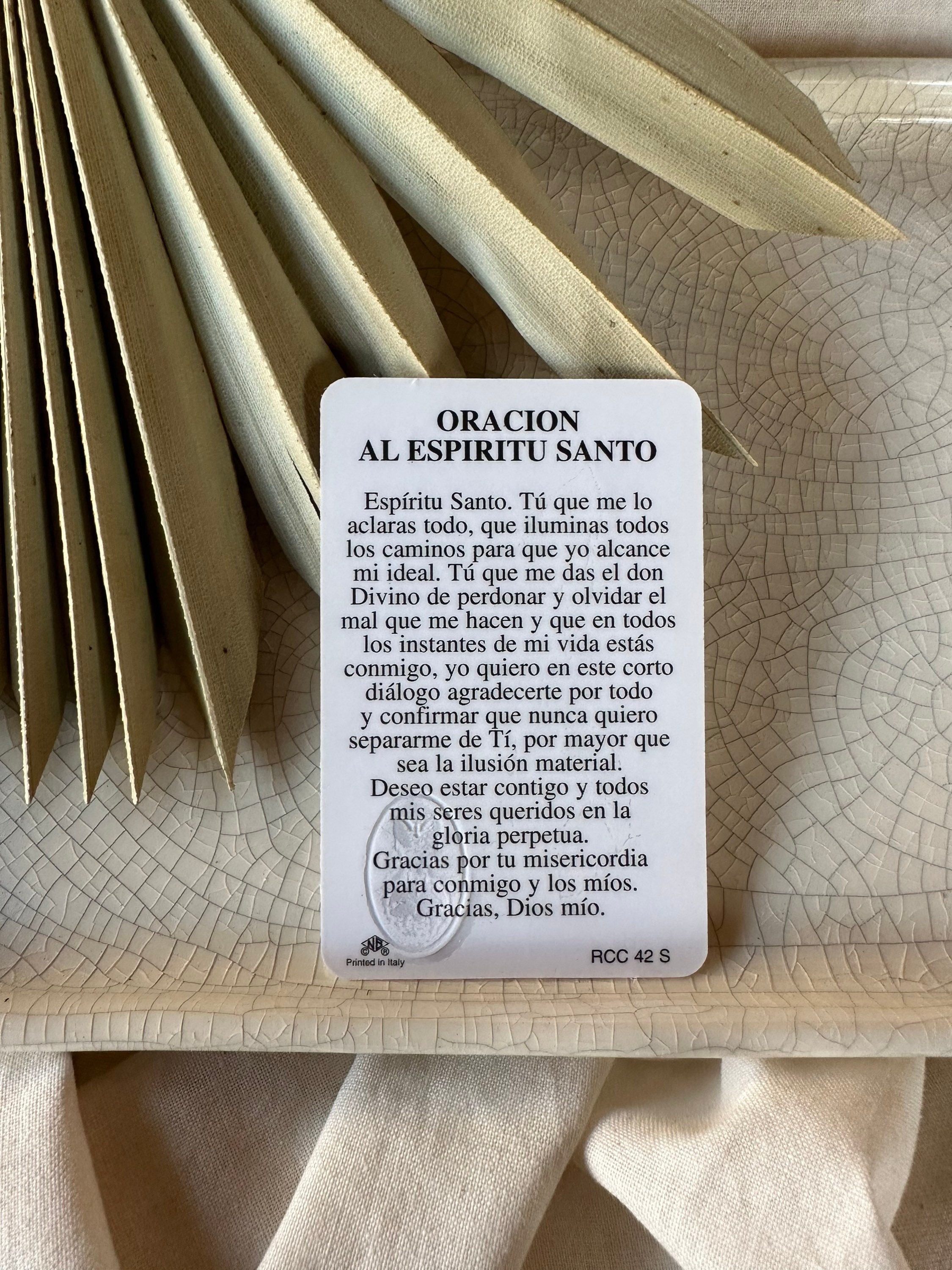 Oracion a El Espíritu Santo Spanish Prayer Card /prayer Card / Wallet ...