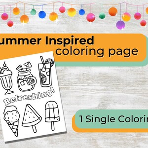 Downloadable Summer Coloring Page | Printable Summer Page | Digital ...