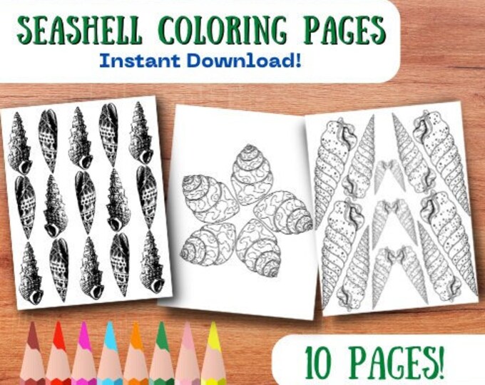 Seashell Coloring Pages Printable, Blank Seashell Templates for Crafts ...