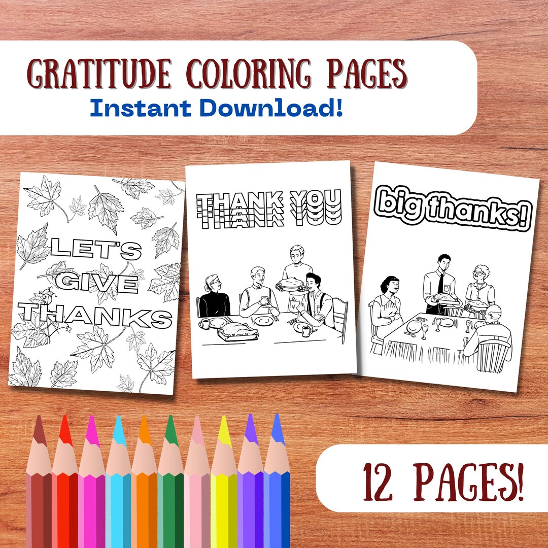 Downloadable Gratitude Coloring Pages Family and Friends Together for ...
