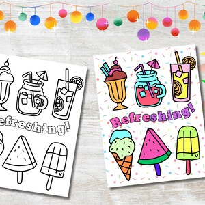 Downloadable Summer Coloring Page Printable Summer Page Digital Sweet ...