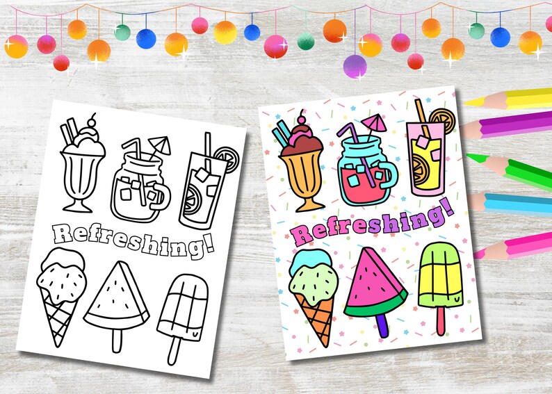 Downloadable Summer Coloring Page | Printable Summer Page | Digital ...