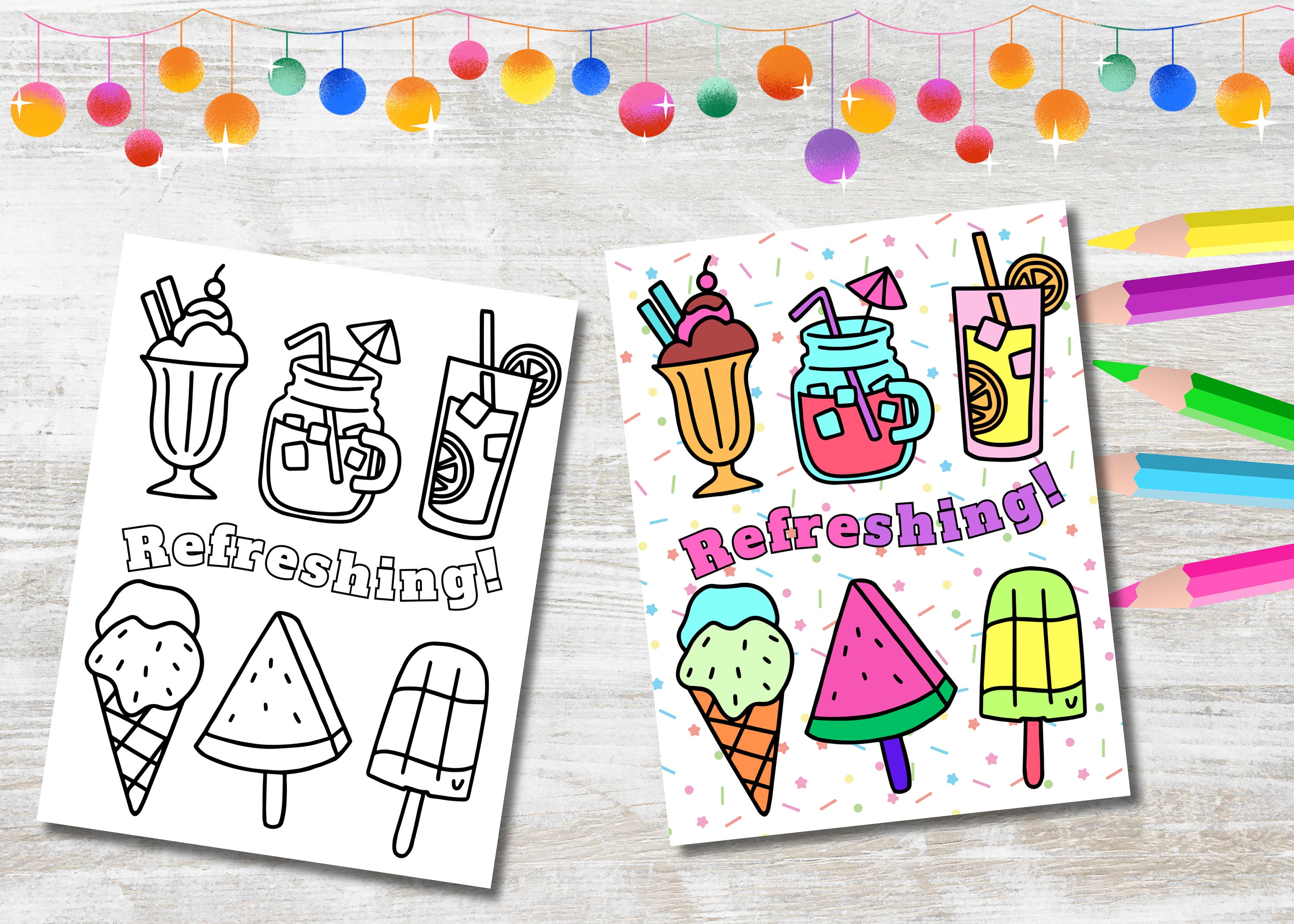 Downloadable Summer Coloring Page | Printable Summer Page | Digital ...