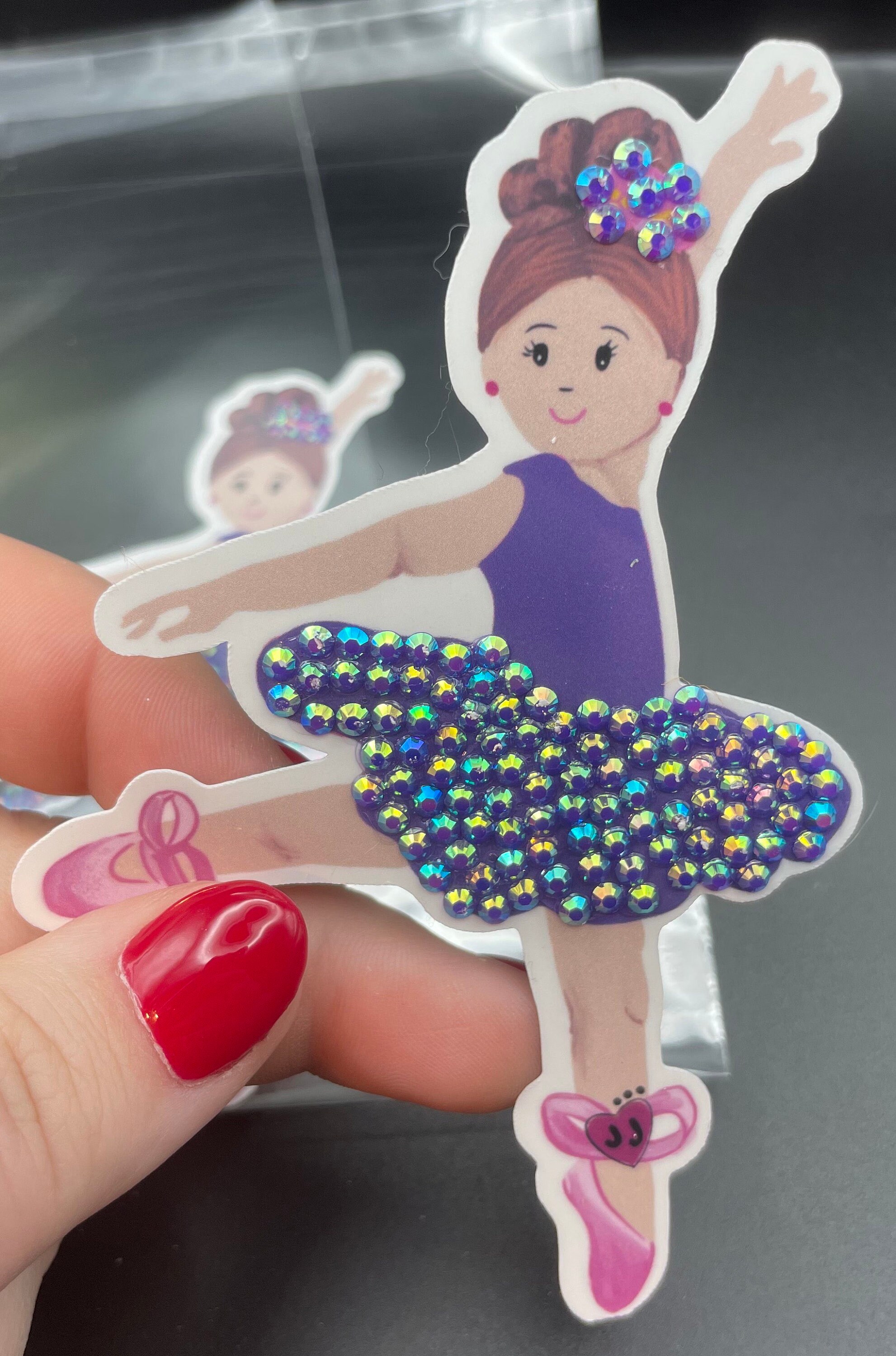 Ballerina Sticker - Purple Bedazzled (young) - Etsy