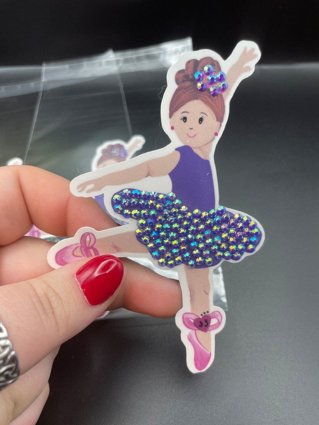 Ballerina Sticker - Purple Bedazzled (young) - Etsy