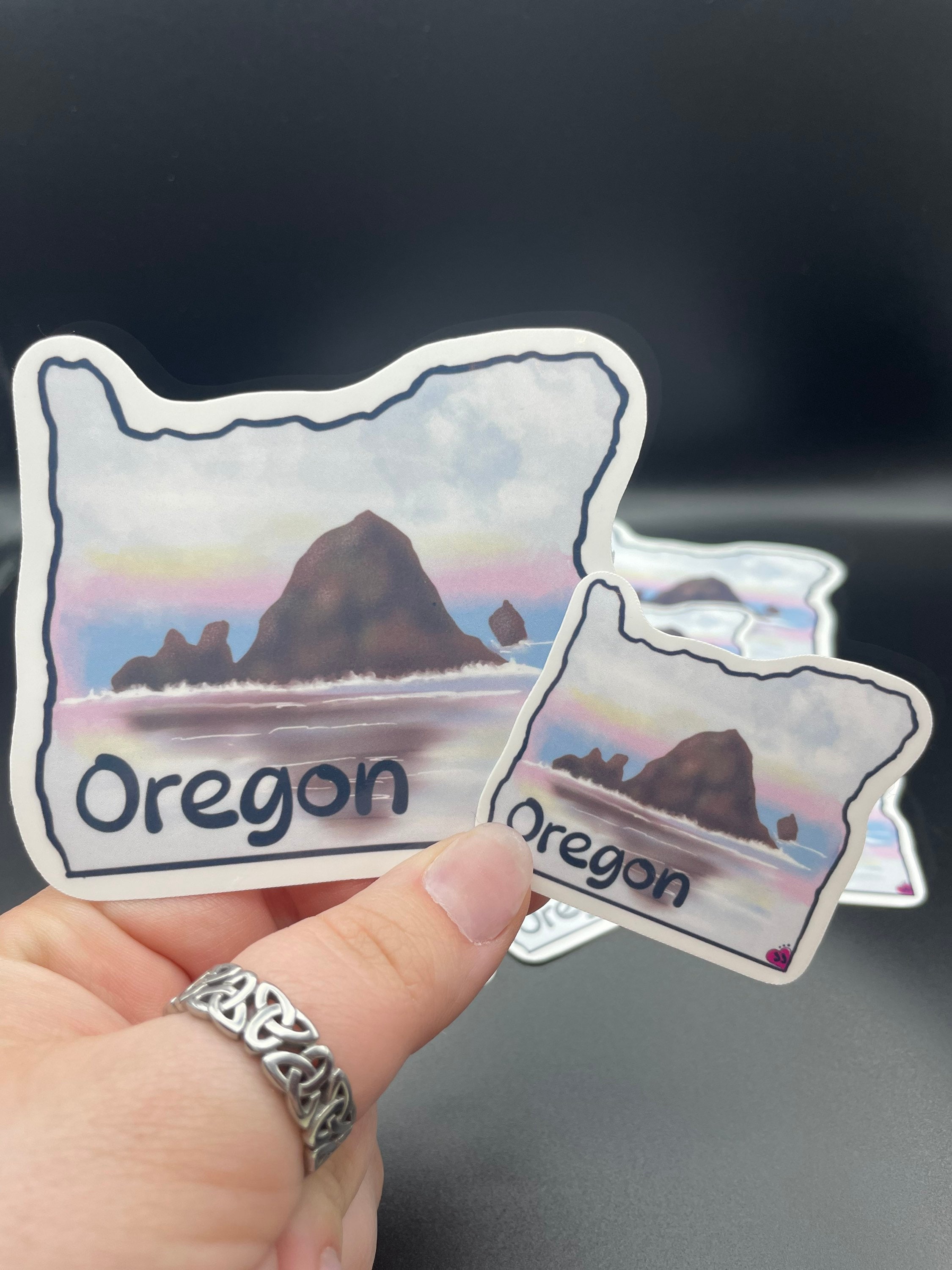 Oregon State Outline Sticker - Haystack Rock - Etsy