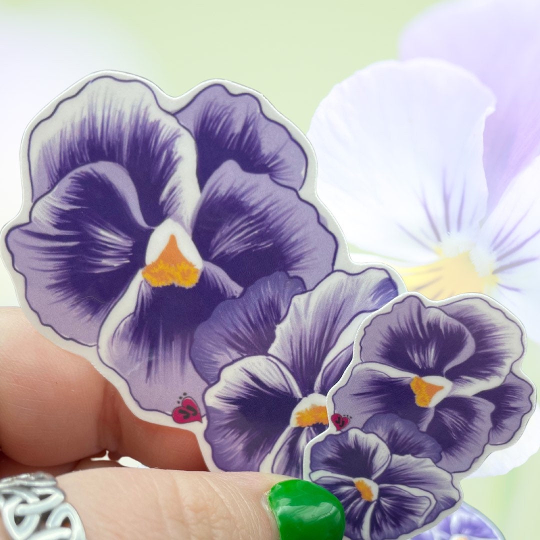Purple Pansy Sticker - Etsy