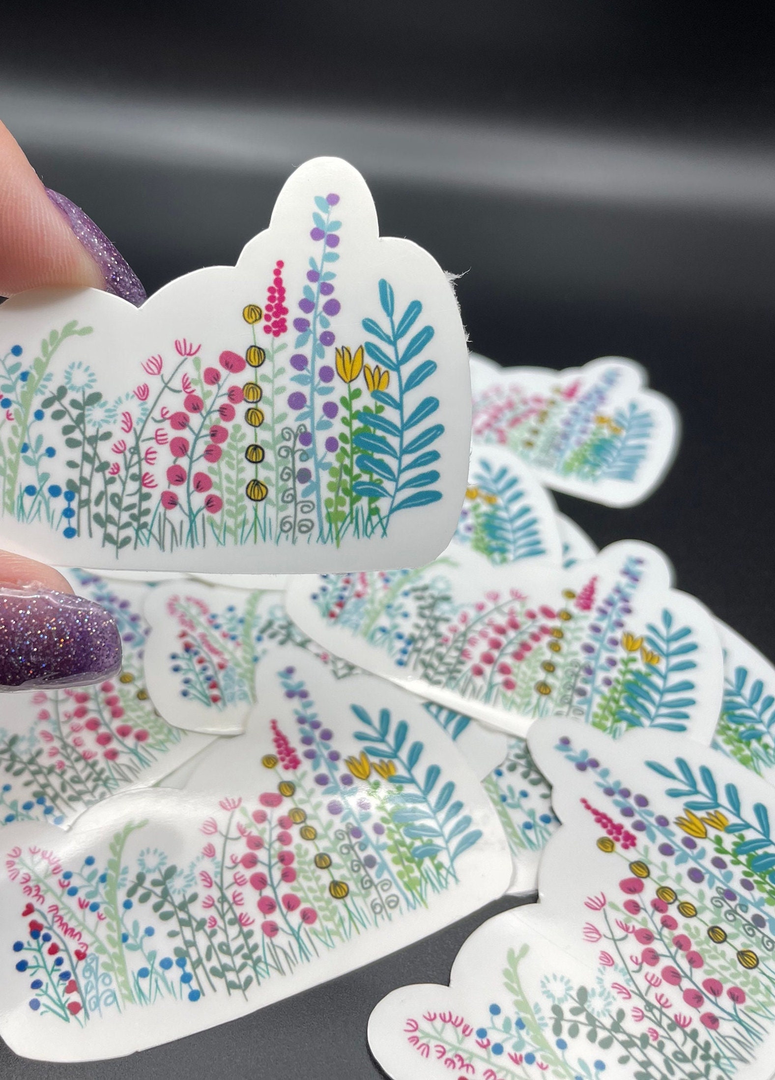 Floral Stickers - Field of Wildflowers - Etsy