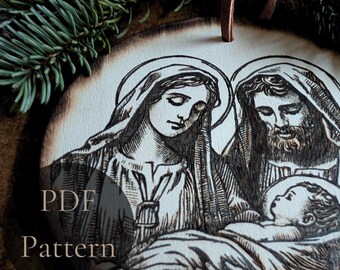 Bear Moon Pyrography Woodburning PDF Pattern Stencil for Christmas ...