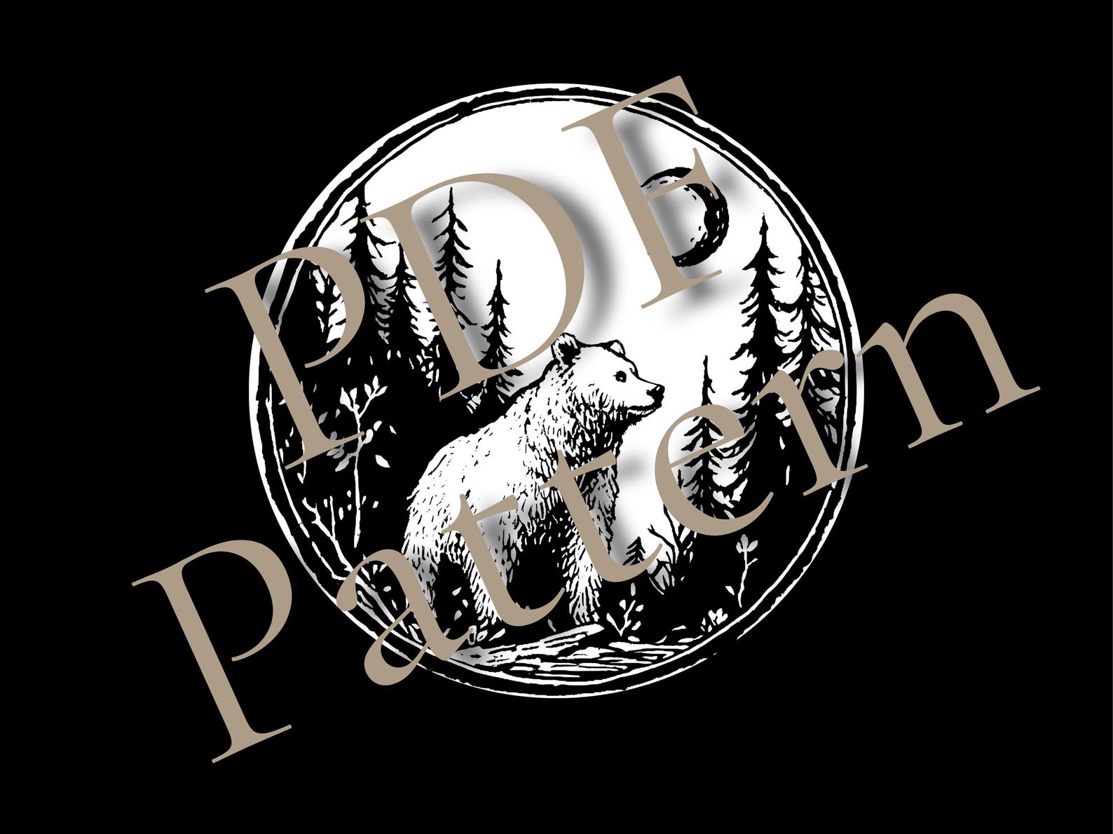 Bear Moon Pyrography Woodburning PDF Pattern Stencil for Christmas ...