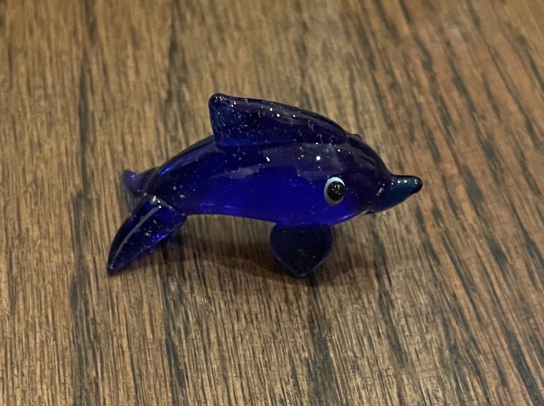 2003 Glass Mini Figures Dolphin - Etsy