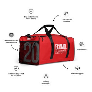 Premium Quality Red Duffle Bag Spacious Multi-compartment Multi ...